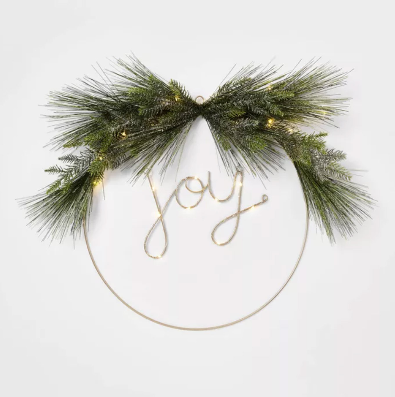24in Pre-Lit JOY Flocked LED Wreath – Wondershop™ | Dwelling Envy Interiors
