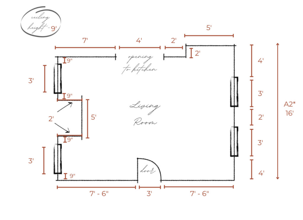 FLOOR PLAN SKETCH STEP 2 | Dwelling Envy Interiors